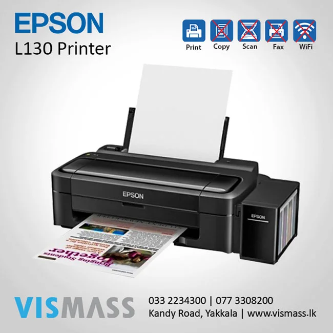 Epson L130 Printer with MaxPRO Ink – A4 Size Printer