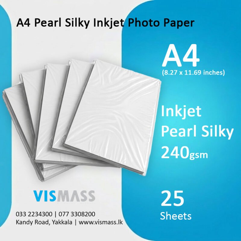 A4 Pearl Silky Inkjet Photo Paper 240Gsm 25 Sheets